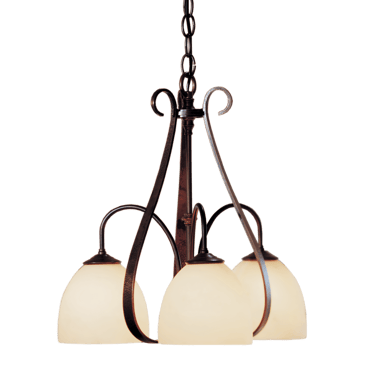 Sweeping Taper 3 Arm Chandelier
